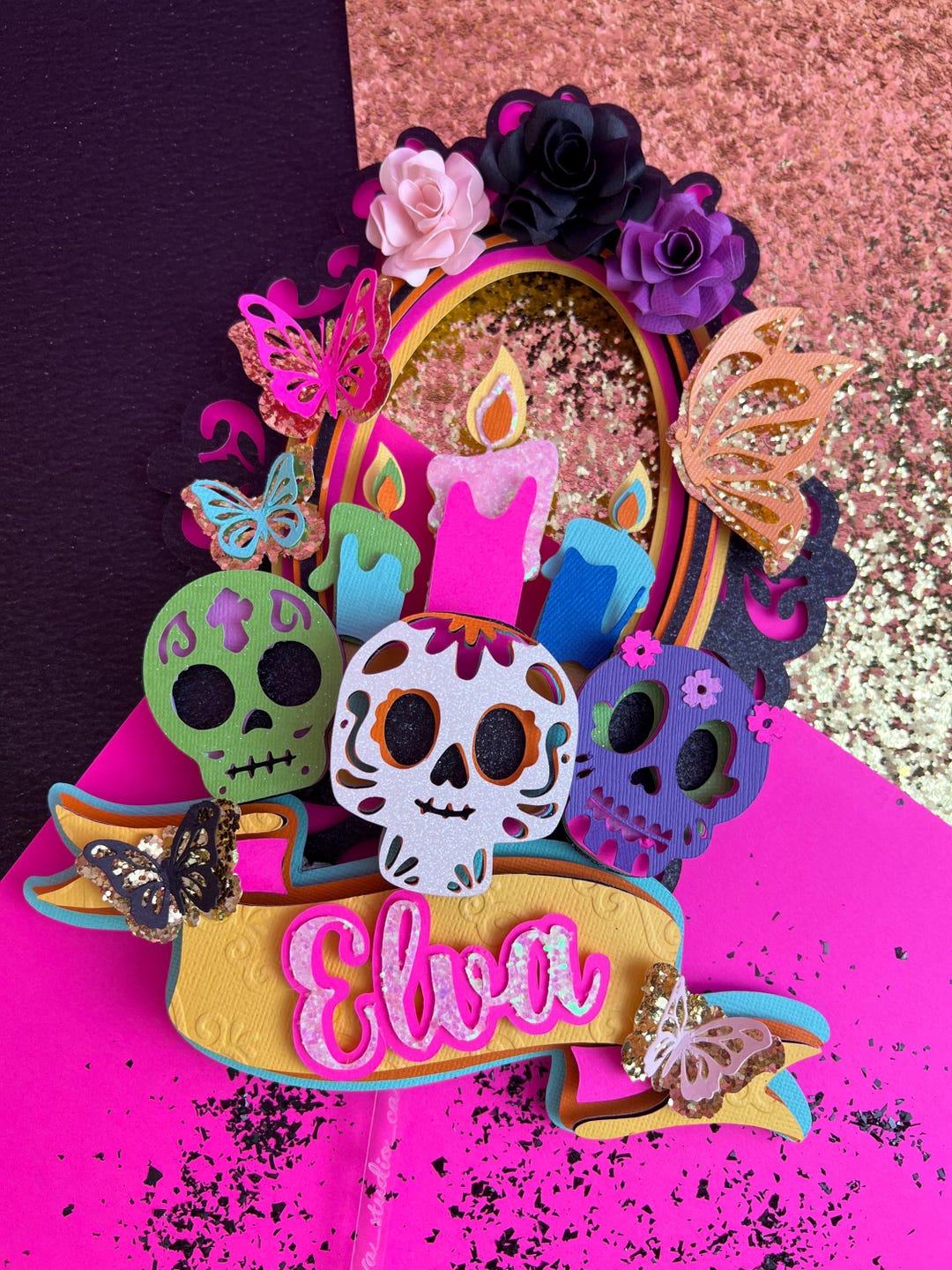Day of the Dead Cake Topper Catrina Theme Party mexican Fiesta Cake ...