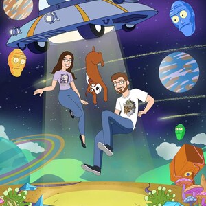 R and M Couple, R & M Cartoon Portrait, Couple Portrait, Birthday and ...