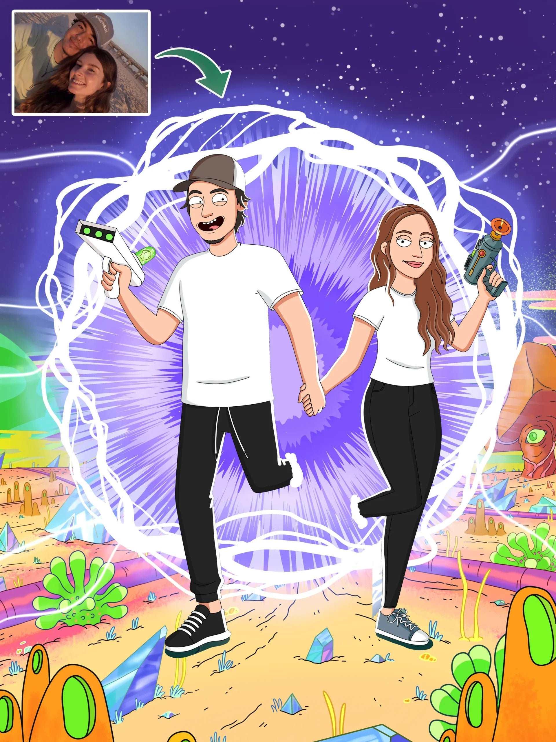 R and M Couple, R & M Cartoon Portrait, Couple Portrait, Birthday and ...