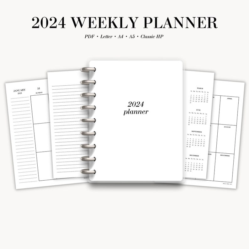 2024 Weekly Planner Dated 2024 Planner 2024 Weekly Calendar Planner