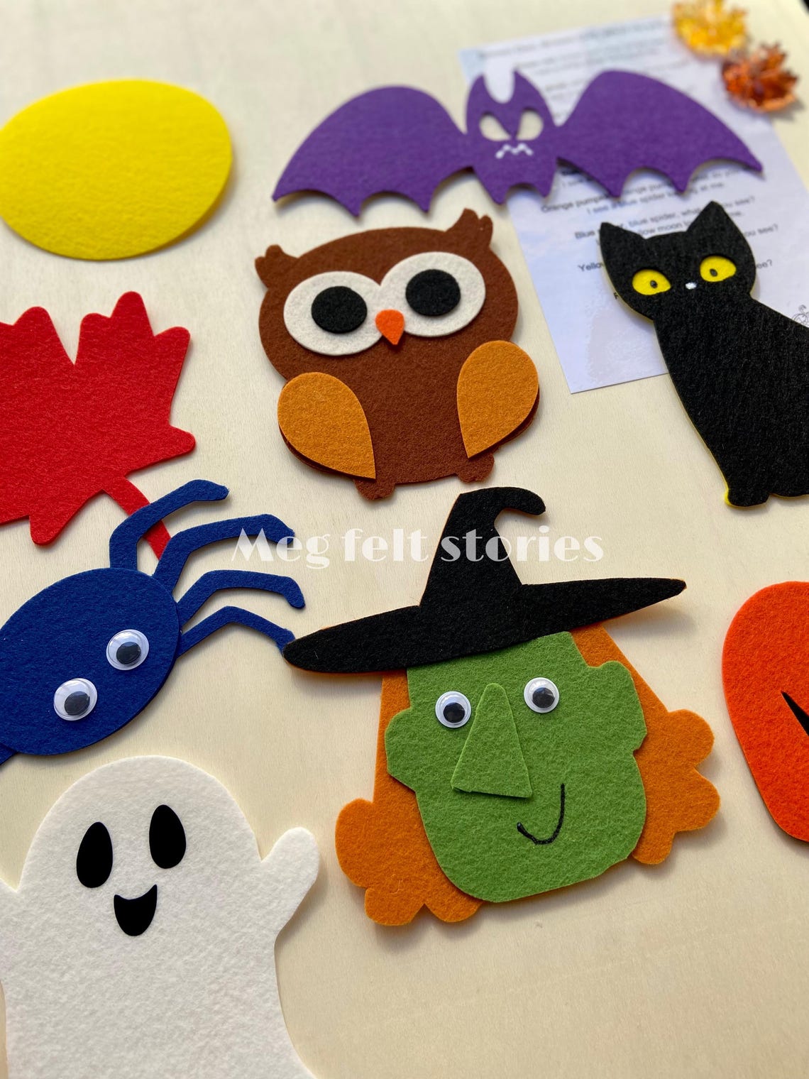 Halloween Story Time Felt Set, Felt Story, Brown Owl, Circle Time ...