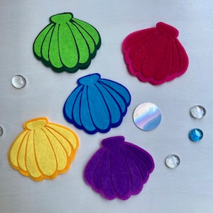 5 Little Shells Felt Set, Ocean, Sea Shells, Hiding a Pearl Game ...