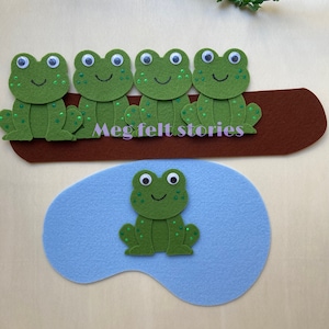 Five Green Speckled Frogs Felt Story, Flannel Board Story, Teacher ...
