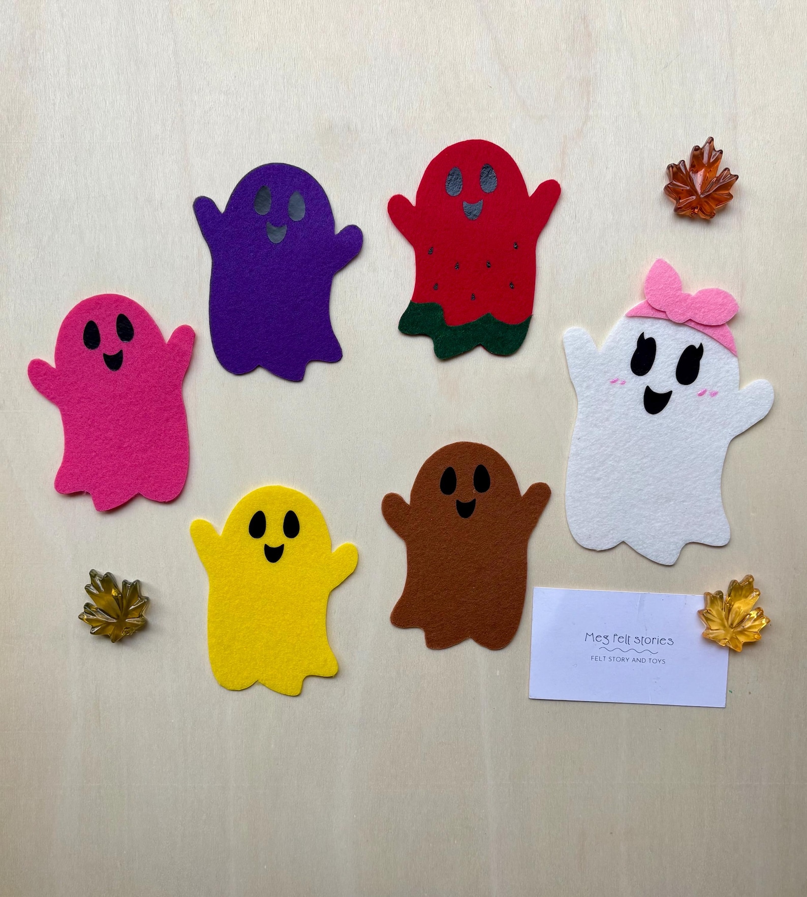 Cholate Chip Ghost Felt Set, Halloween, Halloween Felt Story, Candy ...