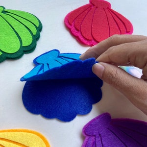5 Little Shells Felt Set, Ocean, Sea Shells, Hiding a Pearl Game ...