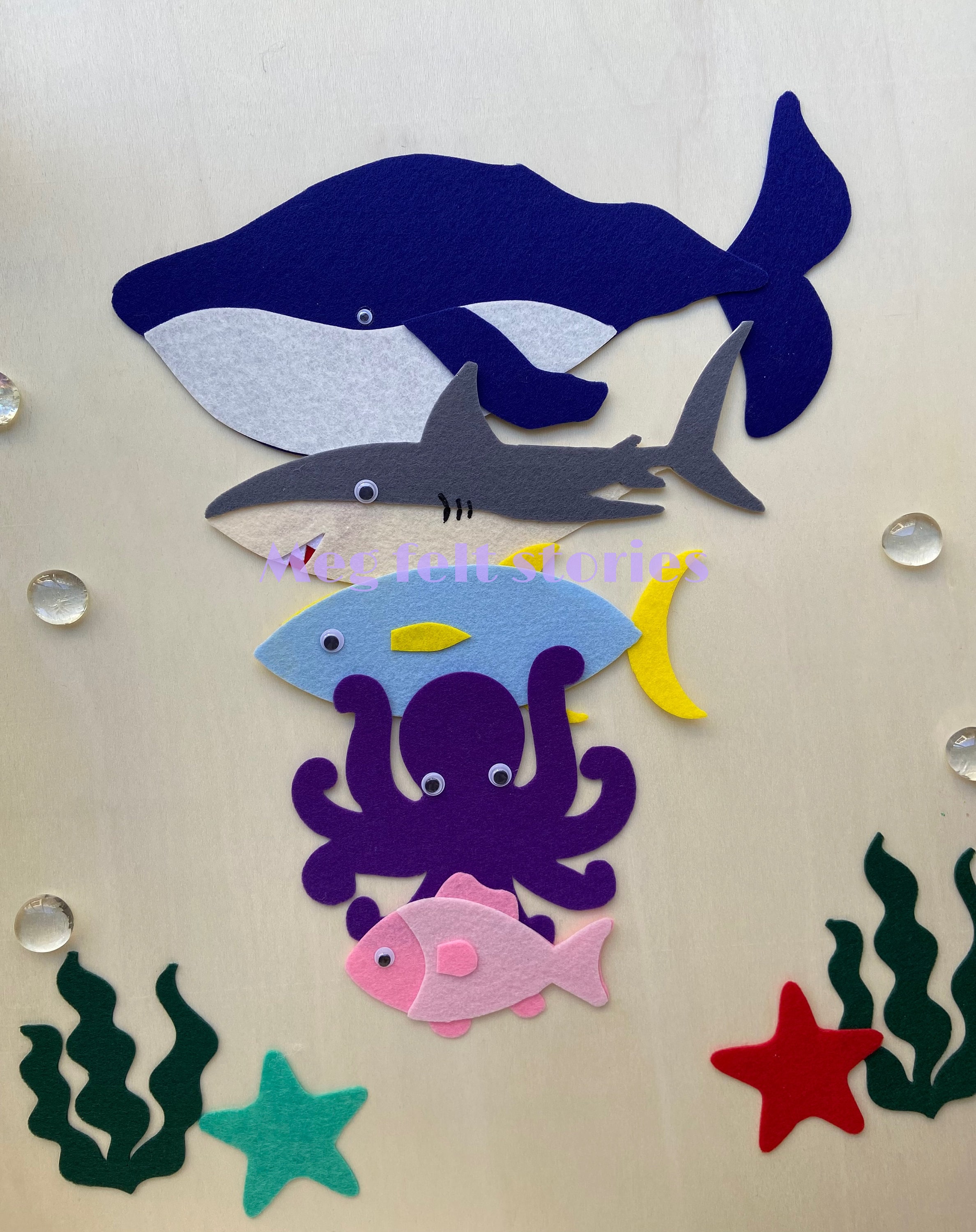 Slippery Fish Felt Set, Ocean Animals, Sea Creature, Felt Story ...