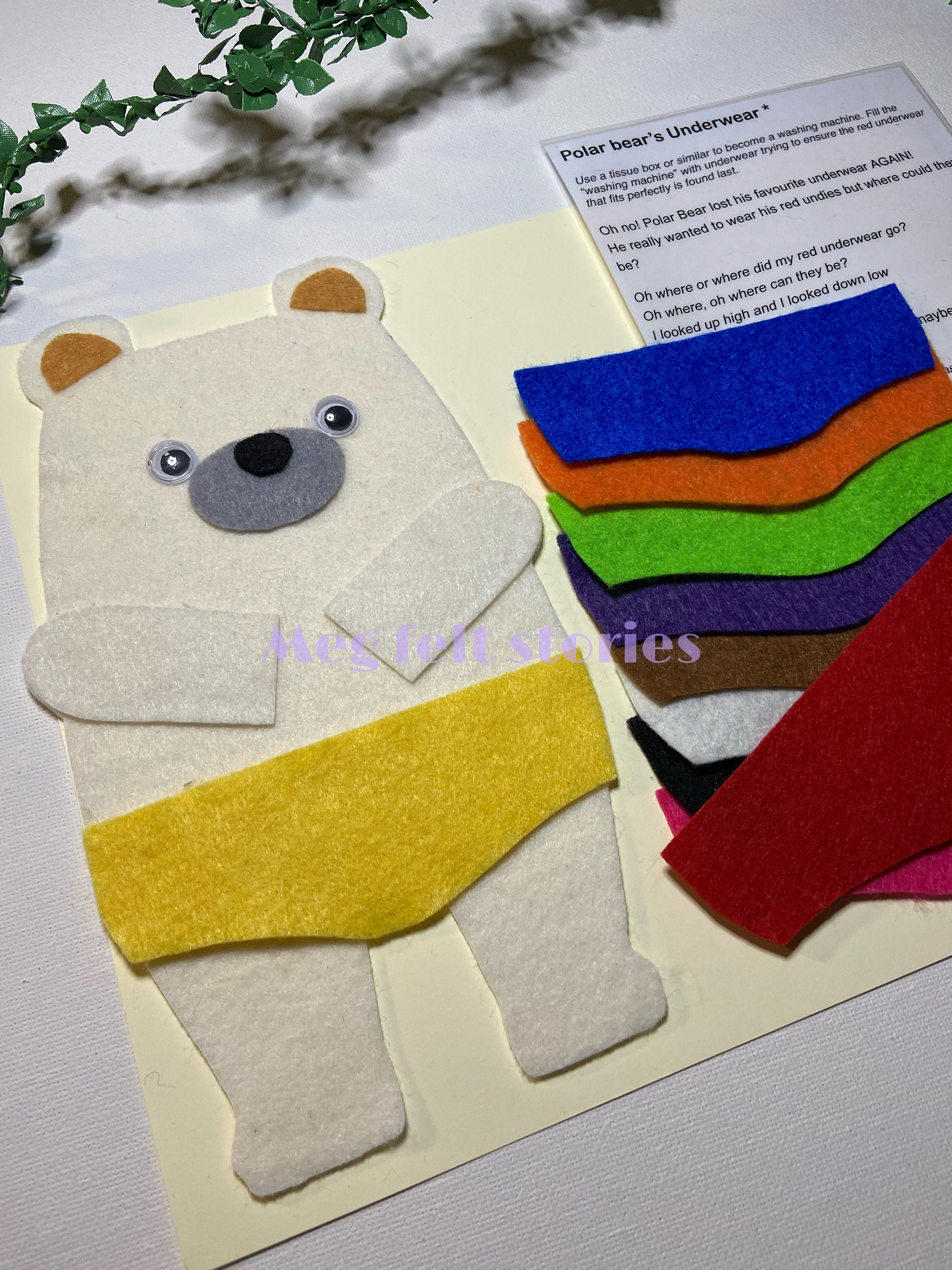 Polar Bear's Underwear Felt Story Set: Teacher Resource - Etsy