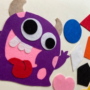 Felt Shape Monster Set: Preschool Learning, Flannel Board Story - Etsy