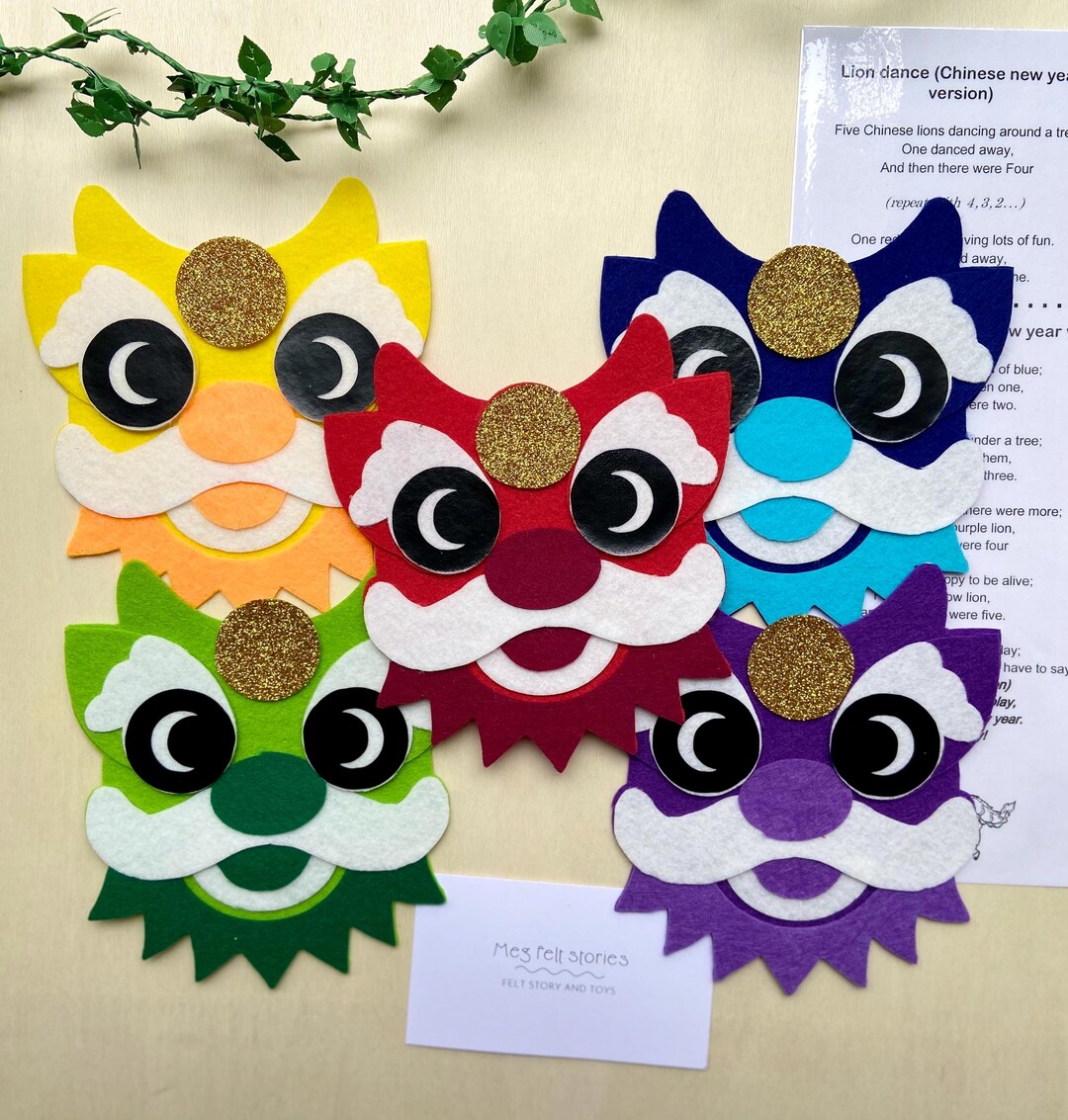 Chinese New Year Felt Lion Dance Story Set: Teacher Resource - Etsy