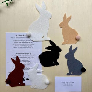 Five Little Bunnies Felt Story, Easter, Spring, Five Little Carrots ...