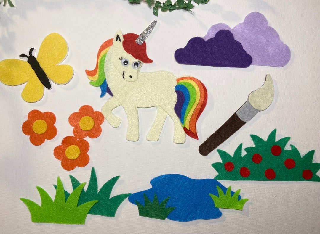 Unicorn, Rainbow, Felt Set, Felt Story, Flannel Board Story, Teacher ...