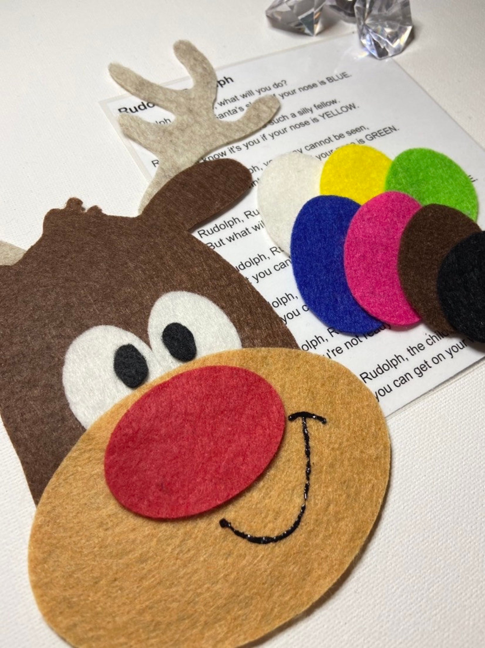Rudolph Felt Board Story Set, Christmas Rhyme, Teacher Resource - Etsy ...