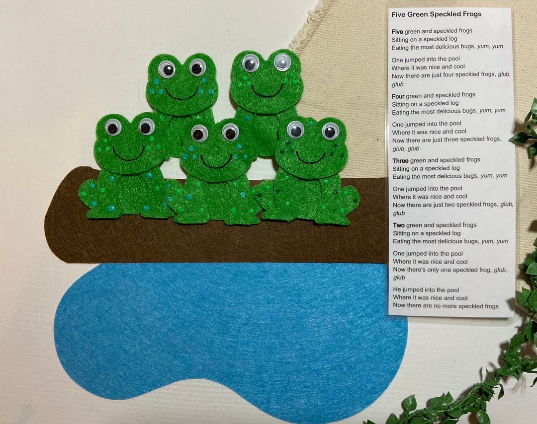Five Green Speckled Frogs Felt Story Flannel Board Story - Etsy