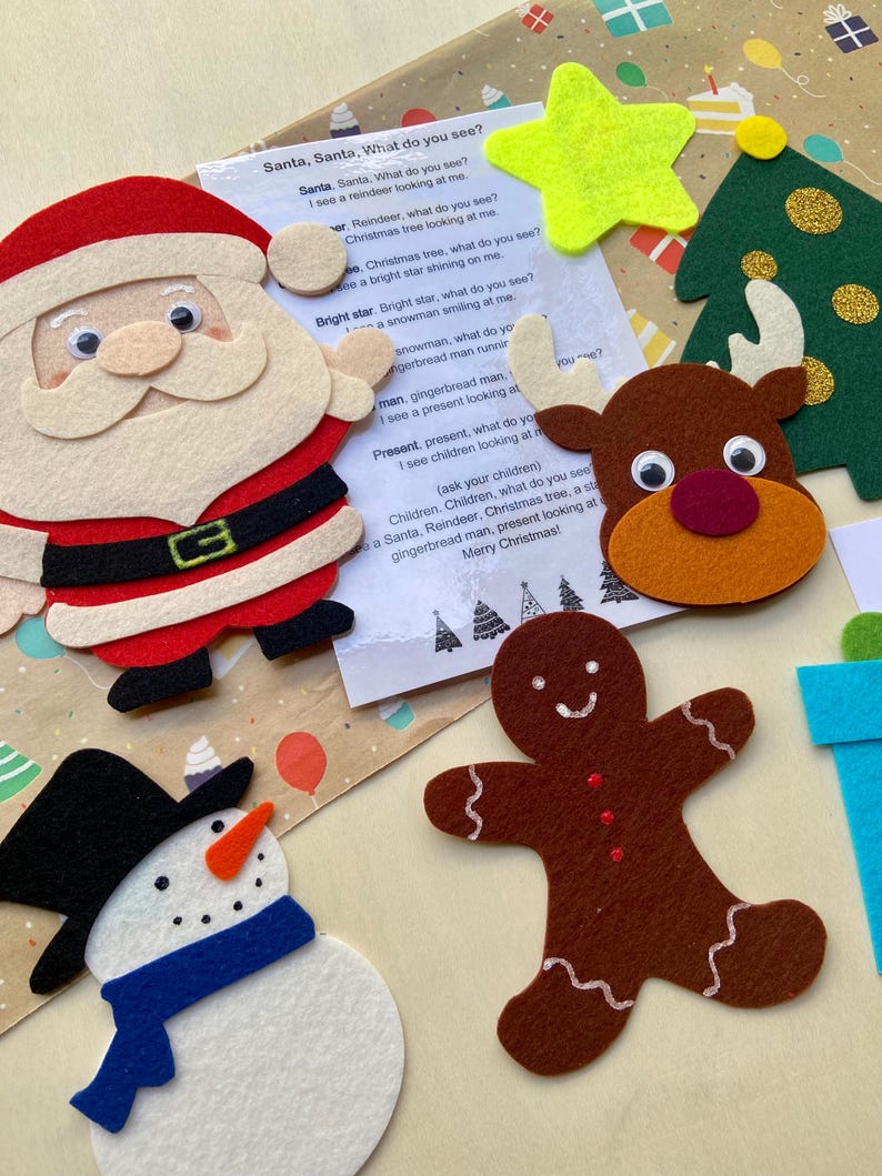 Christmas Story Time Felt Set, Santa Santa What Do You See?, Elf, Felt ...