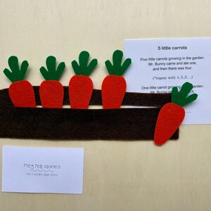 Five Little Bunnies Felt Story, Easter, Spring, Five Little Carrots ...