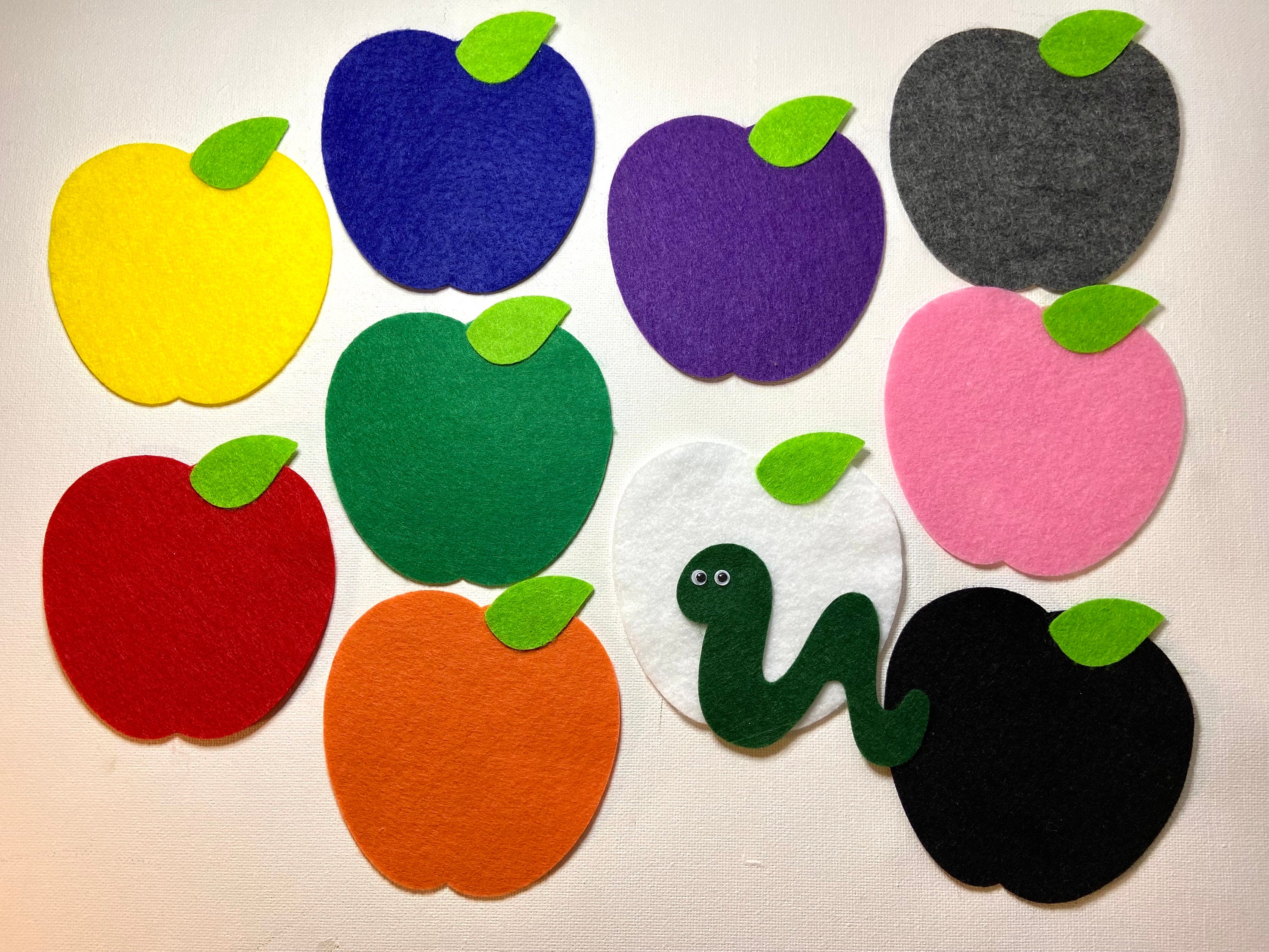Wiggly Worms Hide and Seek Felt Set, Spring, Worms, Apple, Flannel ...