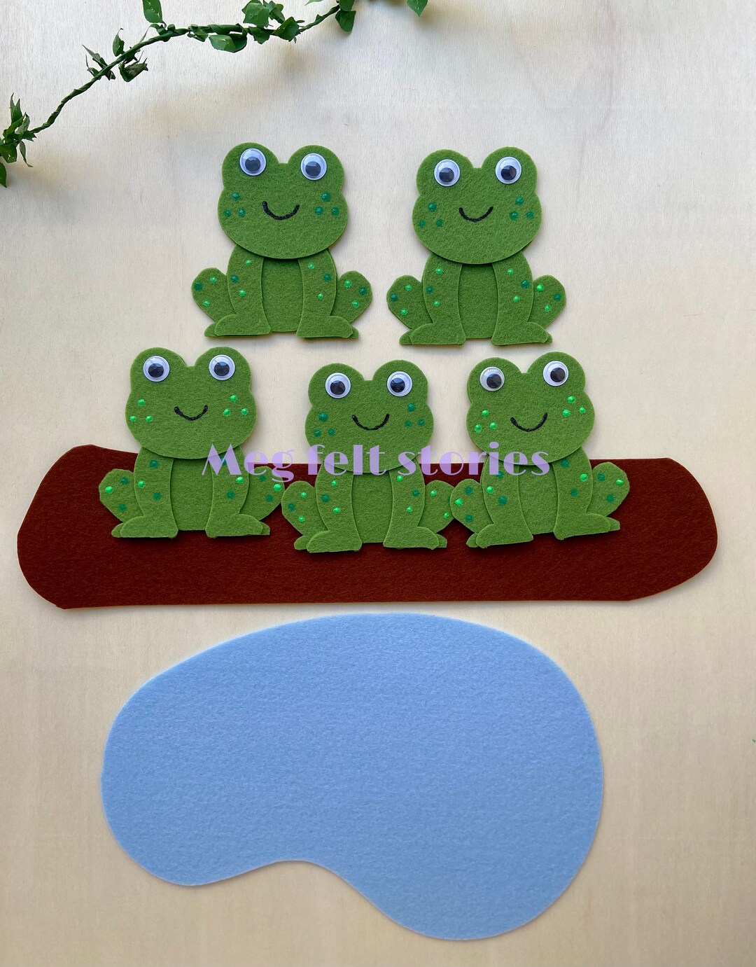 Five Green Speckled Frogs Felt Story, Flannel Board Story, Teacher ...