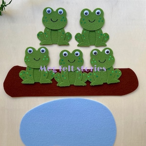 Five Green Speckled Frogs Felt Story, Flannel Board Story, Teacher ...