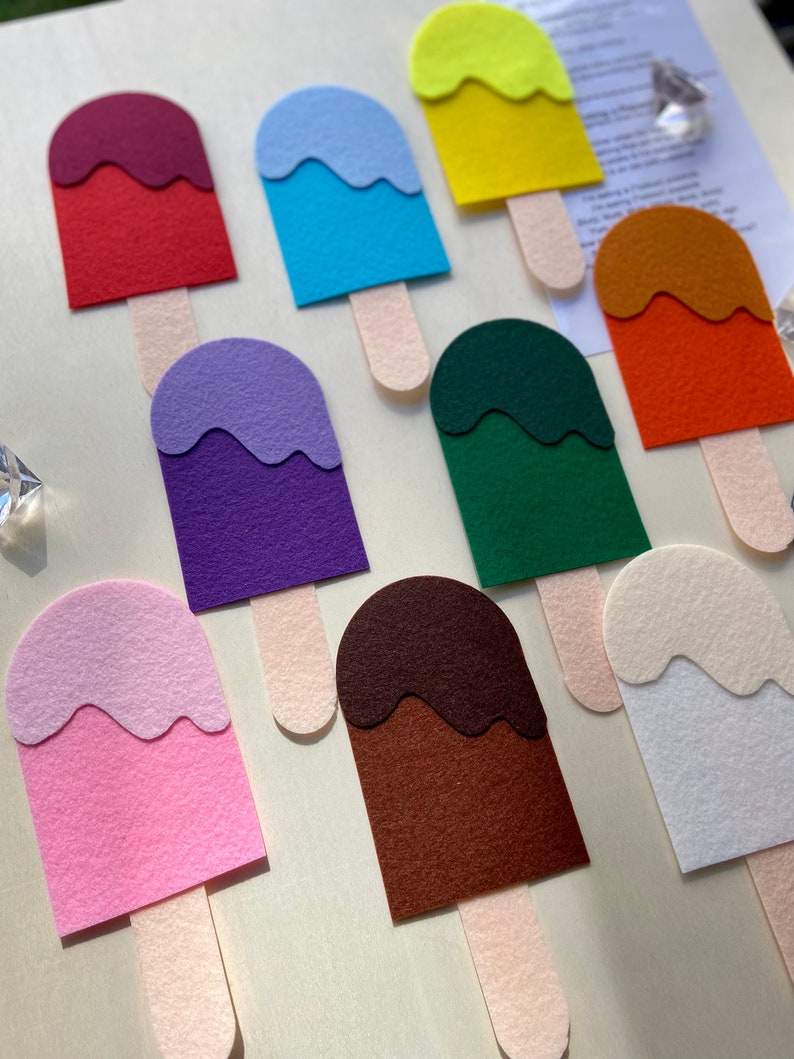 10 Melting Popsicle Felt Set, Color, Numbers, Counting, Teacher ...