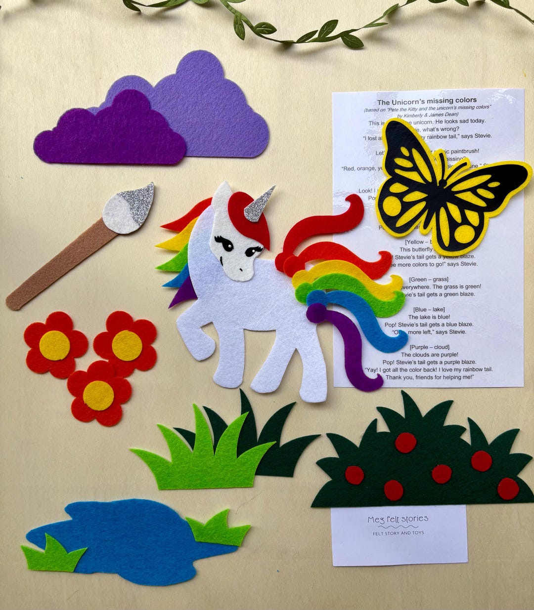 Unicorn Felt Board Story Set: Rainbow Tail, Teacher Resource - Etsy