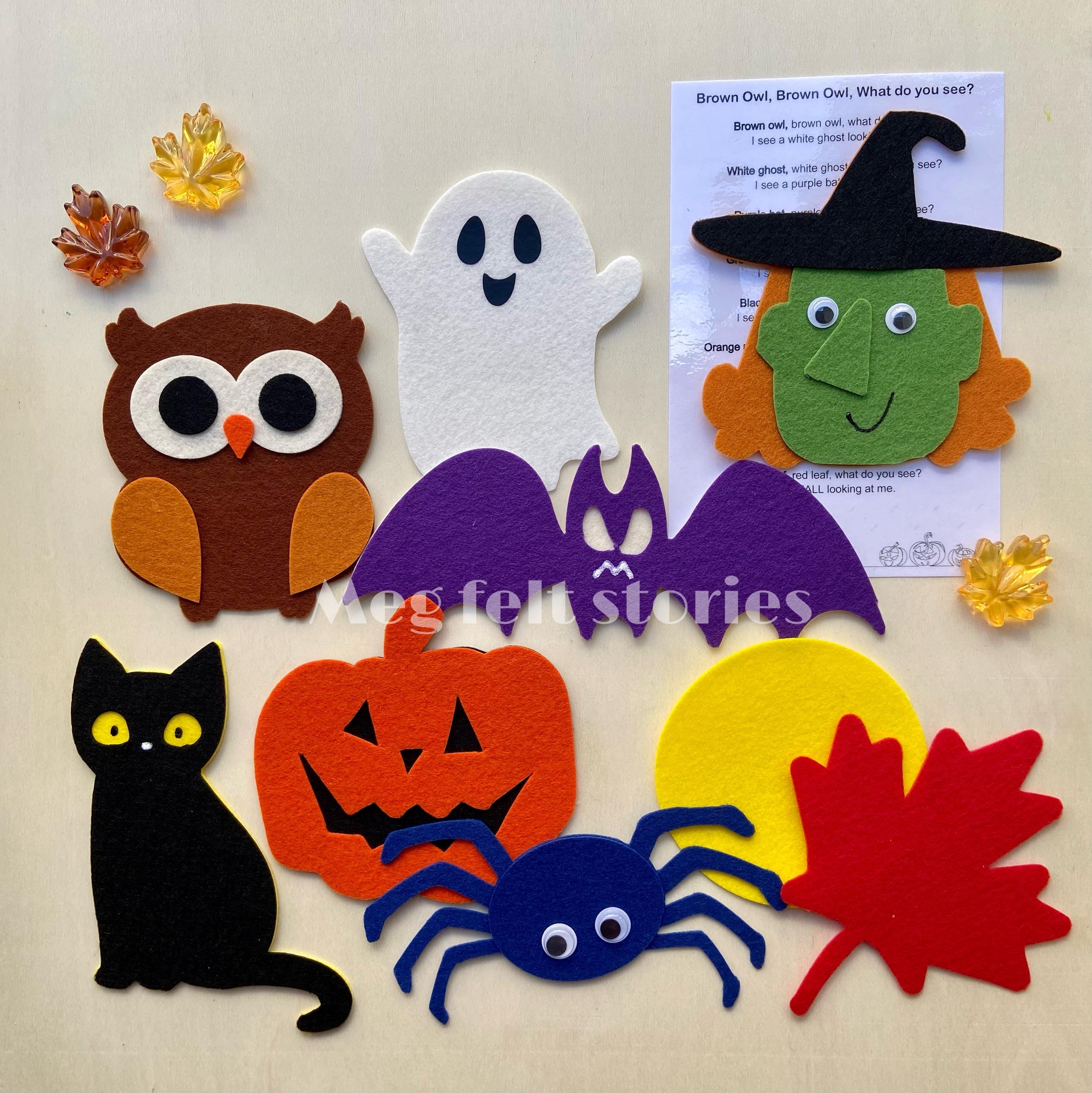 Halloween Story Time Felt Set, Felt Story, Brown Owl, Circle Time ...