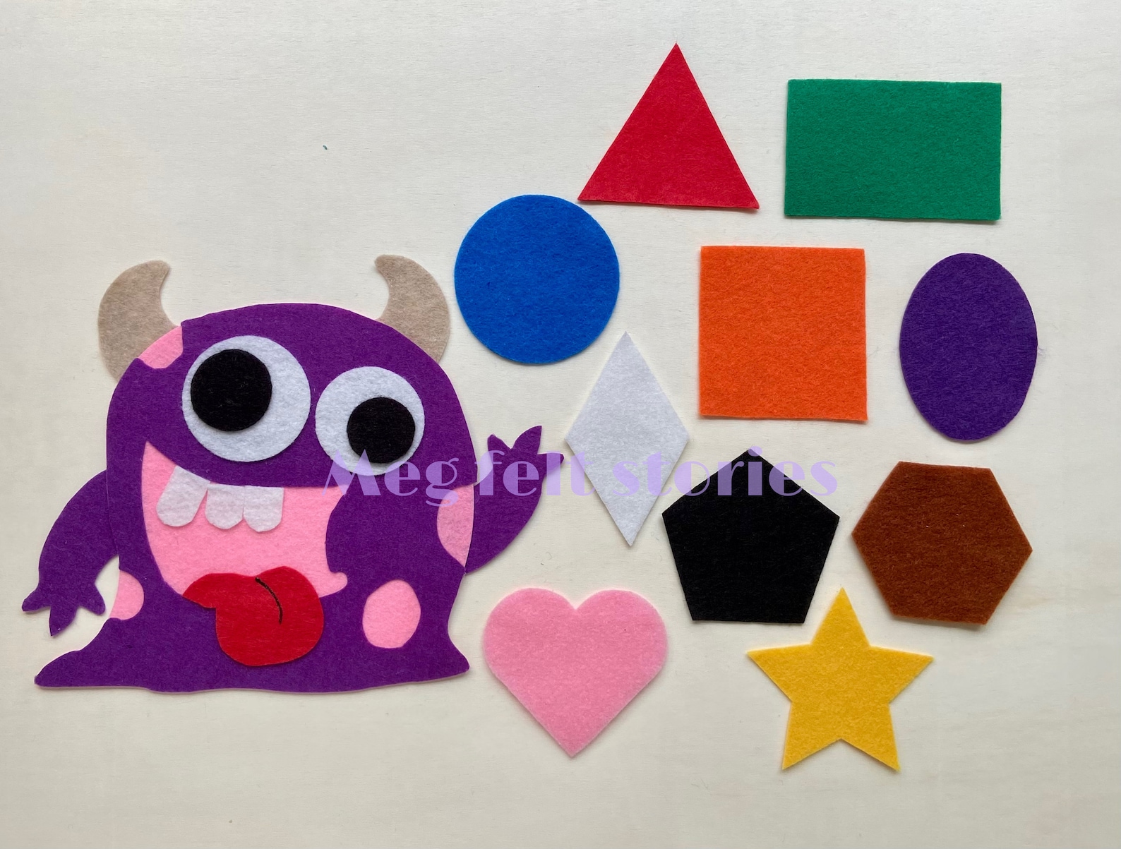 Felt Shape Monster Set: Preschool Learning, Flannel Board Story - Etsy