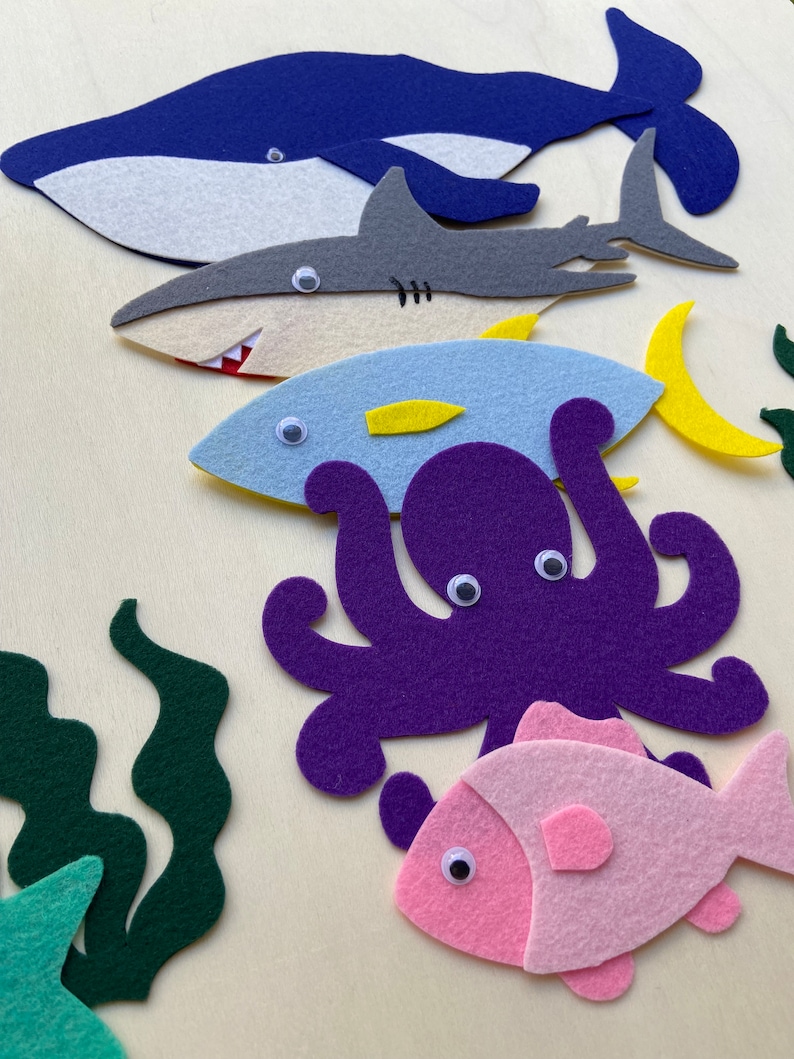 Slippery Fish Felt Set, Ocean Animals, Sea Creature, Felt Story ...