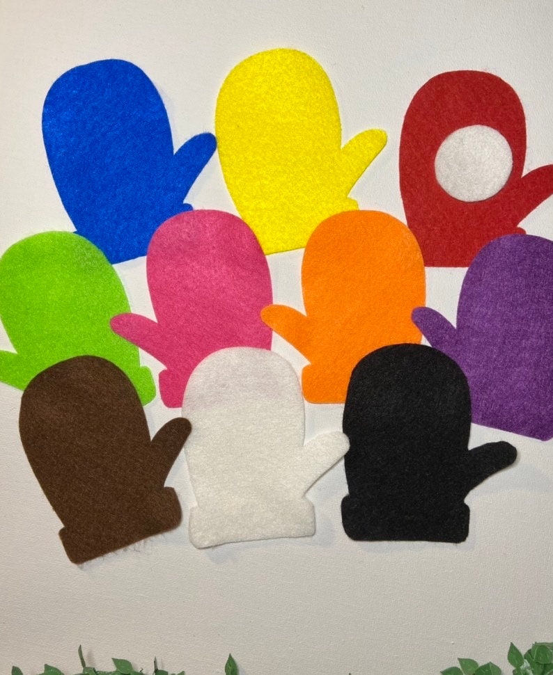 10 Little Mittens Felt Set, Snow, Felt Story, Flannel Board Story ...