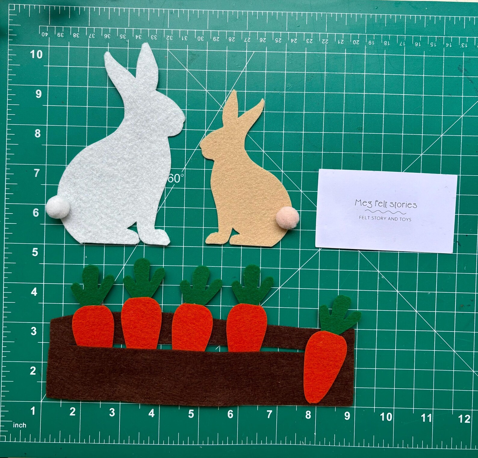 Five Little Bunnies Felt Story, Easter, Spring, Five Little Carrots ...