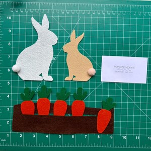 Five Little Bunnies Felt Story, Easter, Spring, Five Little Carrots ...