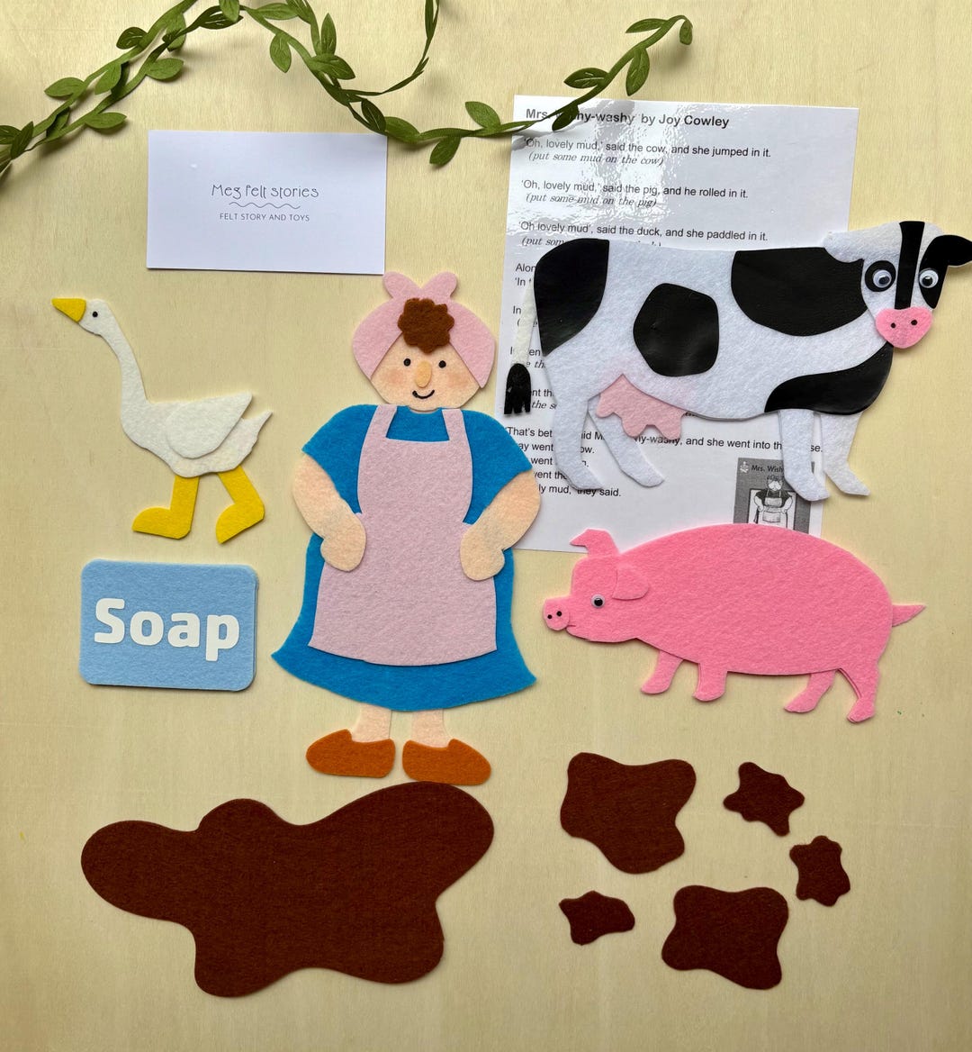 Mrs. Wishy Washy Felt Board Story Set: Farm Animals, Teacher Resource ...