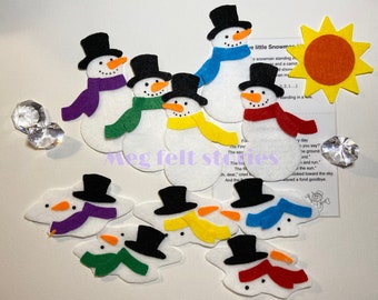 Five Little Snowmen Felt Story / Snowmen Flannel Board Set / Winter ...