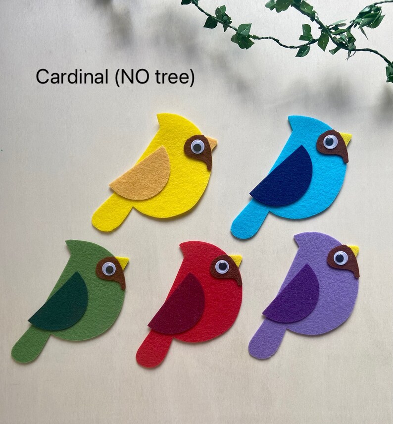 5 Little Birds Felt Set, Felt Story, Spring, Cardinal, Color, Counting ...