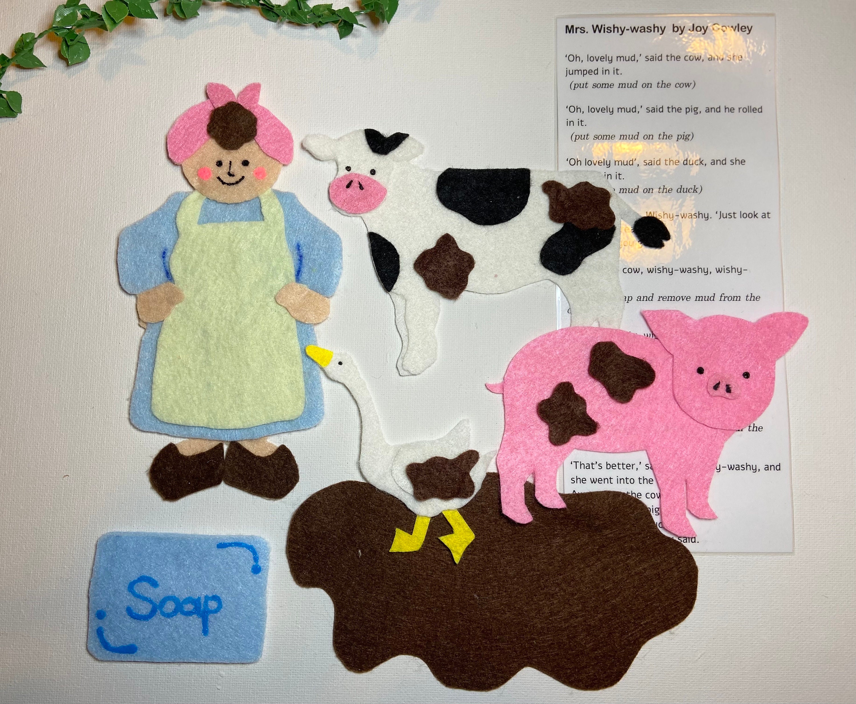 Mrs.wishy Washy Felt Set, Felt Board Story, Farm, Story Time, Teachers ...