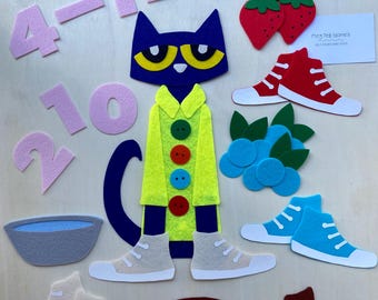 Pete the Cat - My 4 Groovy Buttons Felt Story Set - Etsy
