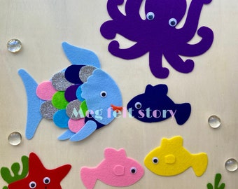 Rainbow Fish, Felt Story, Flannel Board Story, Teacher Resource ...