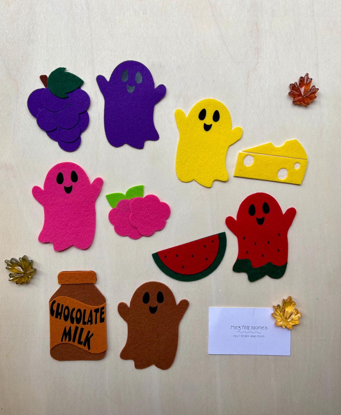 Cholate Chip Ghost Felt Set, Halloween, Halloween Felt Story, Candy ...