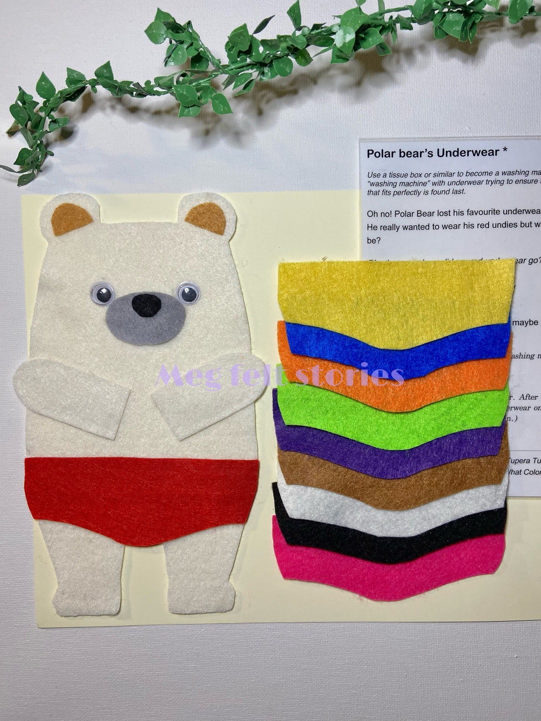 Polar Bear’s Underwear Felt Story Time Felt Set, Felt Story, Flannel ...