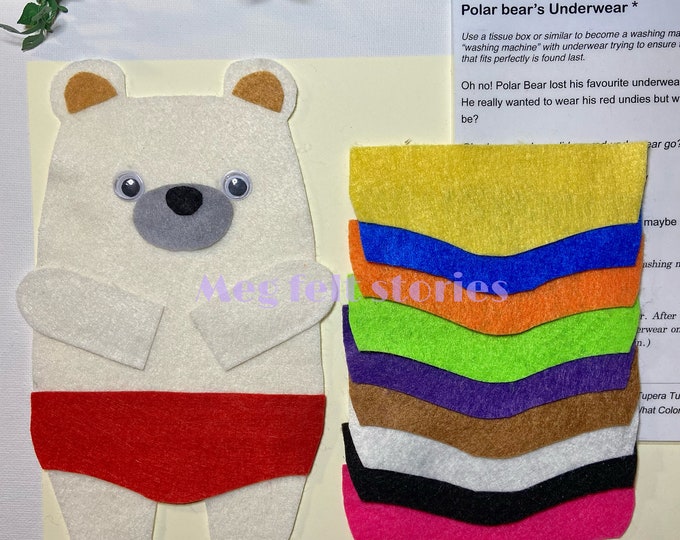 Polar Bear’s Underwear Felt Story Time Felt Set, Felt Story, Flannel ...