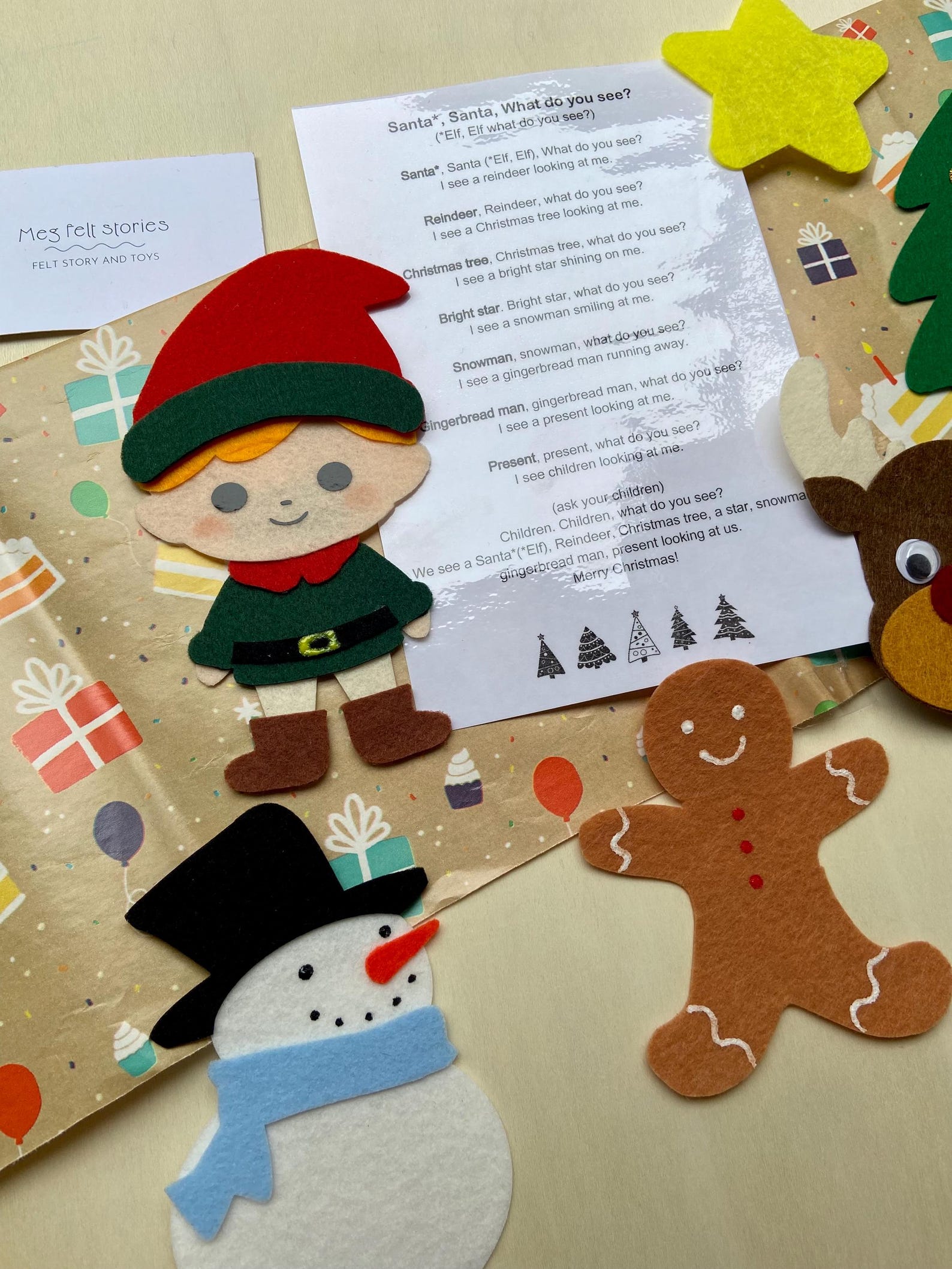 Christmas Story Time Felt Set, Santa Santa What Do You See?, Elf, Felt ...