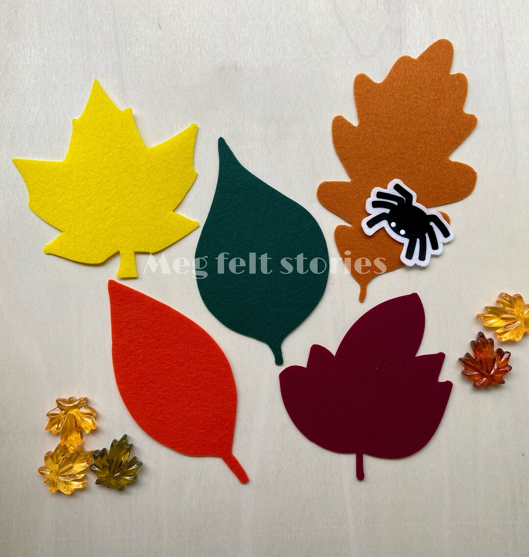 Fall Felt Board Story Set: Five Little Leaves, Spider - Etsy