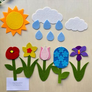5 Little Flowers Felt Story, Spring, Weather, Flowers, Flannel Board ...