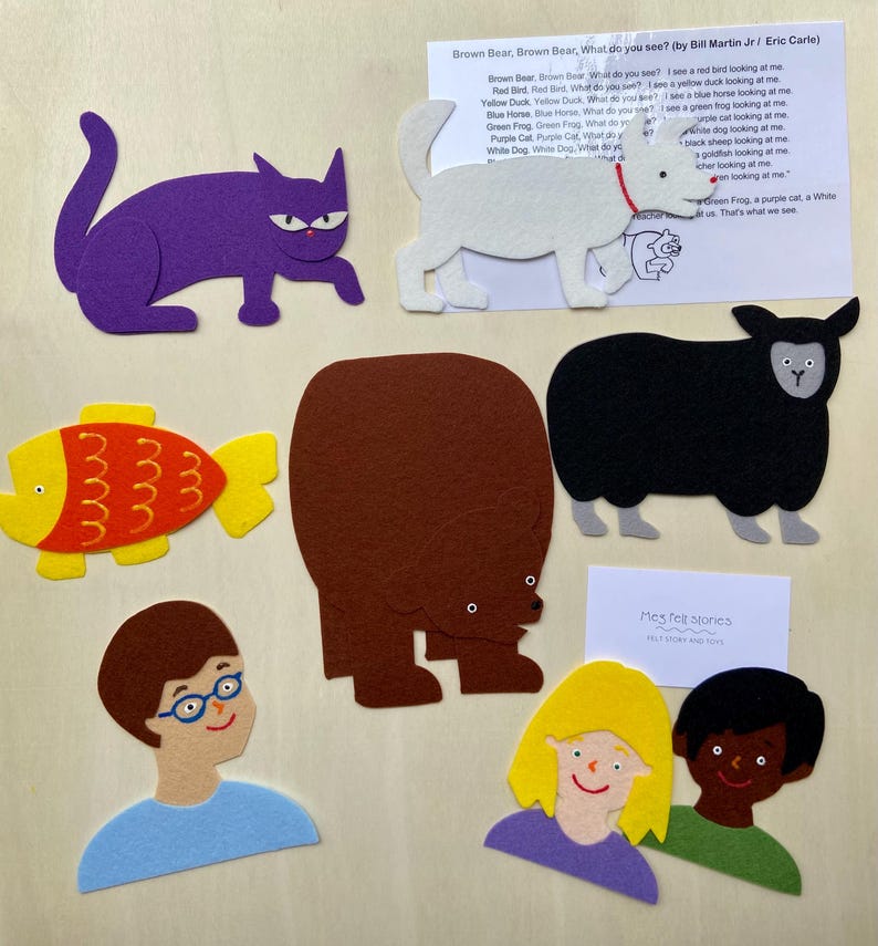 Brown Bear Felt Story Set: Early Literacy Learning Resource - Etsy Canada