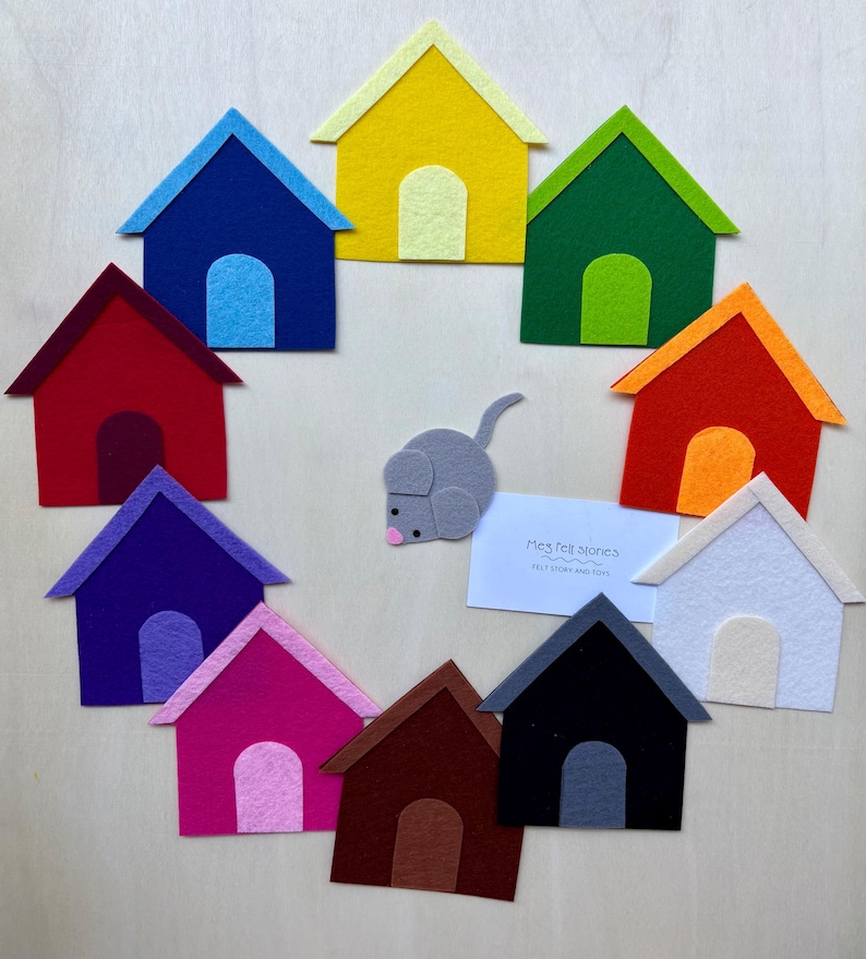 Felt Mouse Hide and Seek Set: Colorful Houses, Counting Game - Etsy Canada