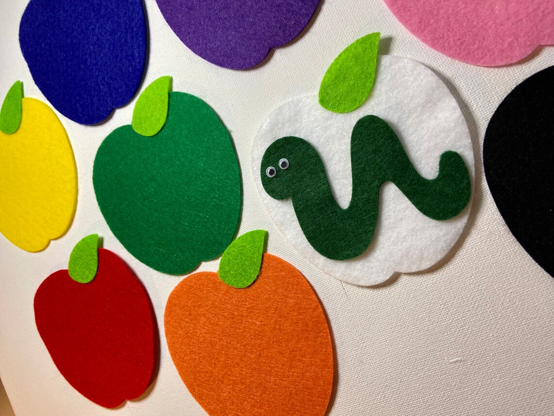 Wiggly Worms Hide and Seek Felt Set, Spring, Worms, Apple, Flannel ...
