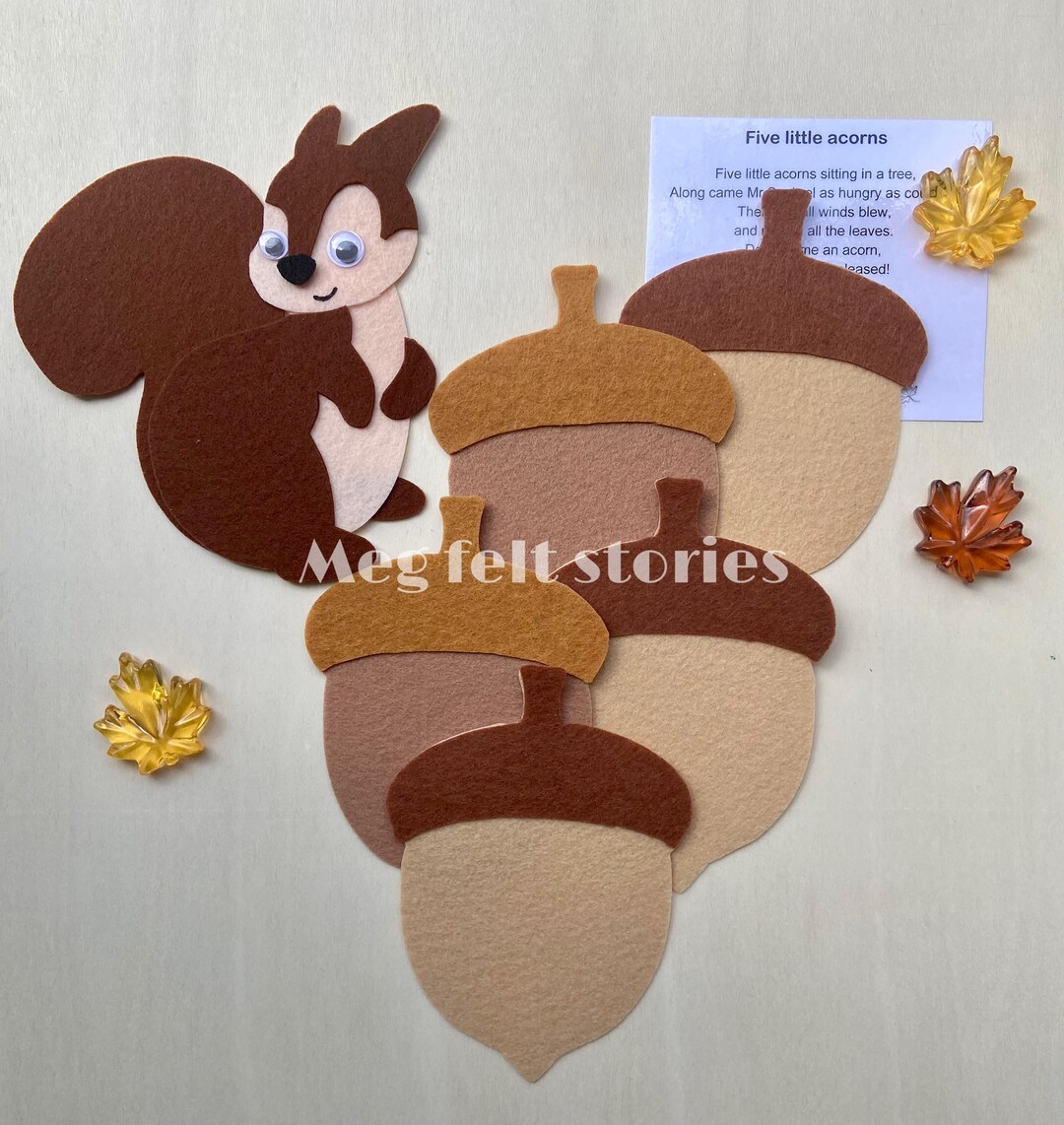 Felt Acorn Story Set: Squirrel, Fall Song Teacher Resource - Etsy