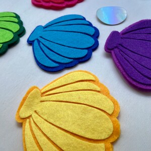 5 Little Shells Felt Set, Ocean, Sea Shells, Hiding a Pearl Game ...