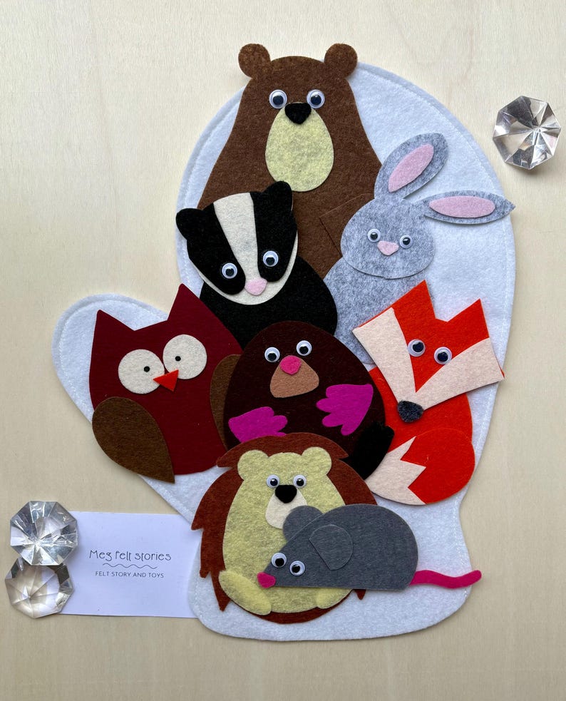 The Mitten Felt Story Set: Winter Forest Animals Flannel Board - Etsy ...