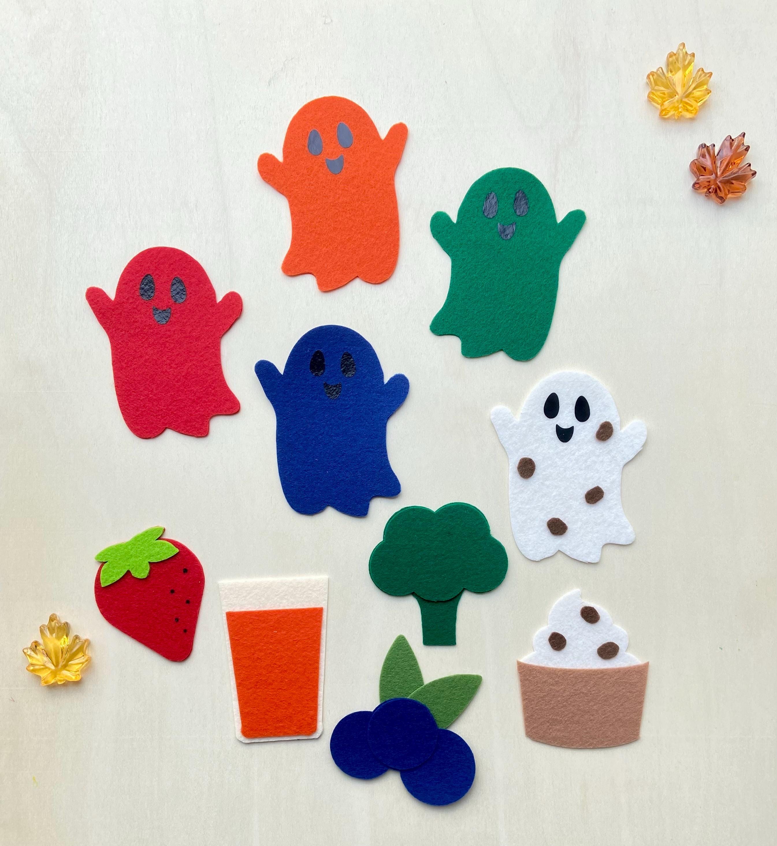 Cholate Chip Ghost Felt Set, Halloween, Halloween Felt Story, Candy ...