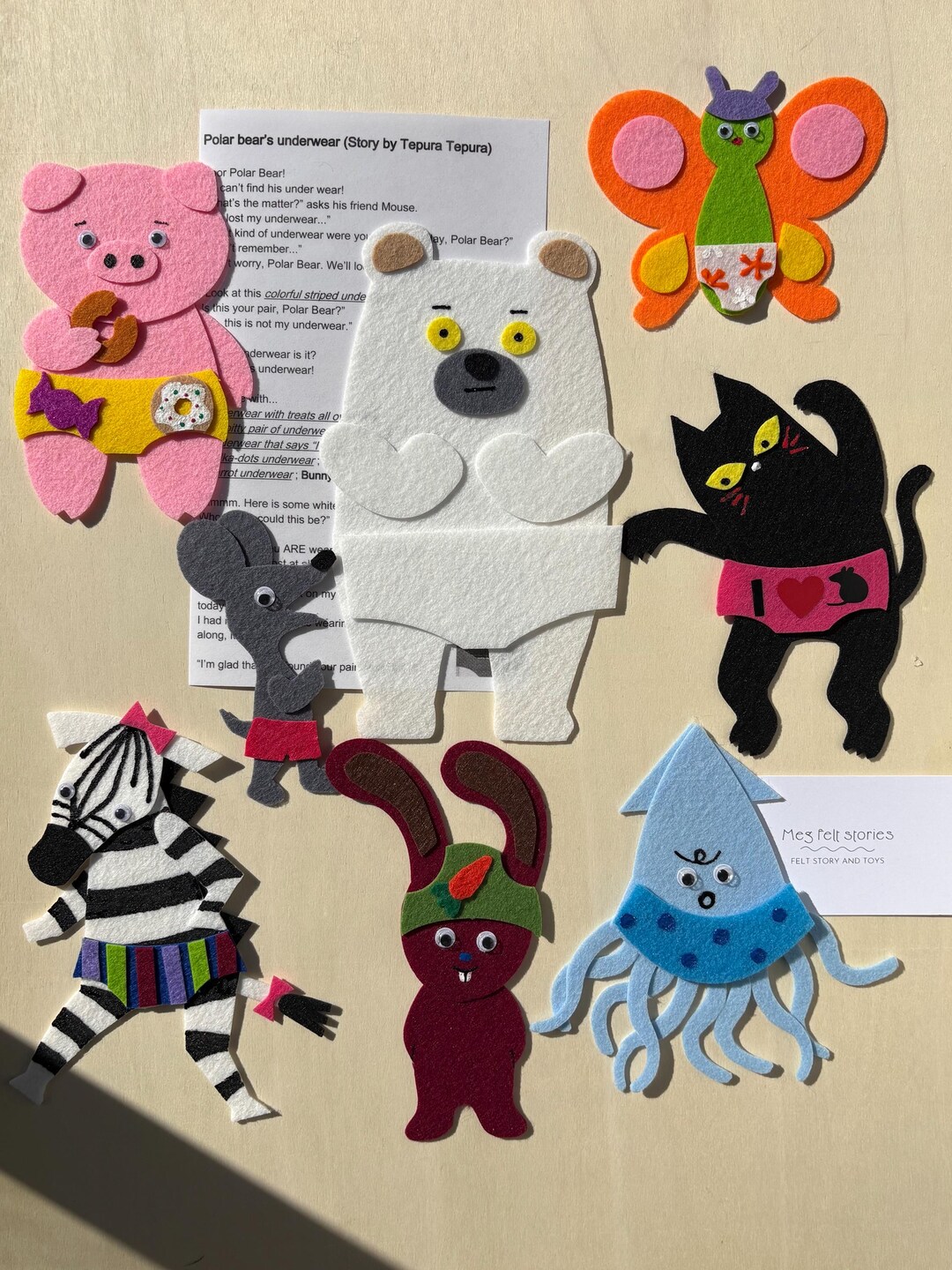Polar Bear's Underwear Felt Story, Flannel Board Set - Etsy